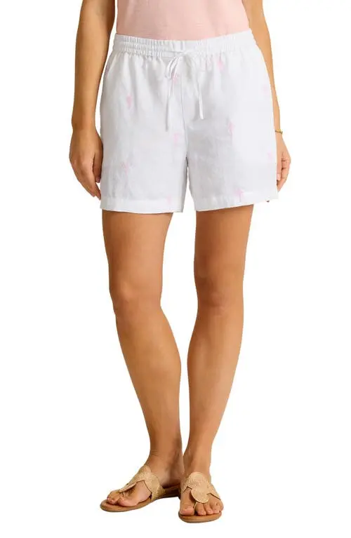 Tommy Bahama Palm Tree Embroidered Linen Shorts