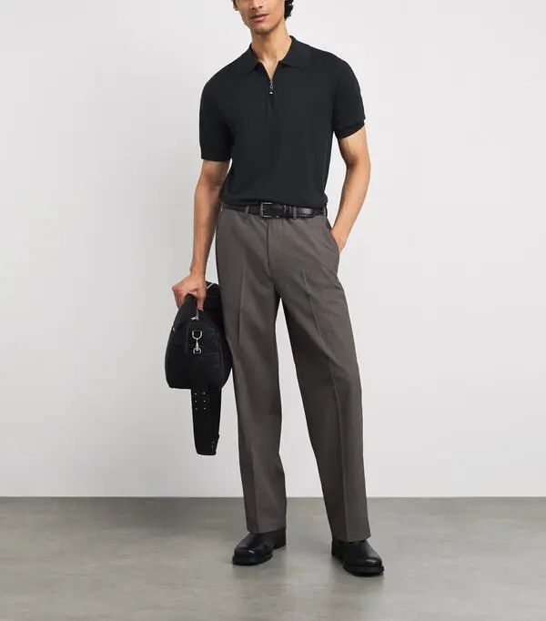 Pal Zileri Silk-cotton Monogram Polo Shirt