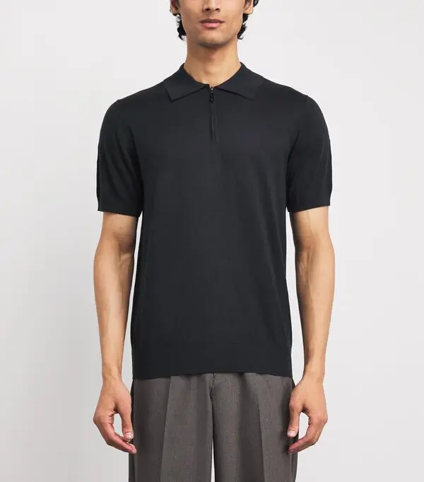 Pal Zileri Silk-cotton Monogram Polo Shirt