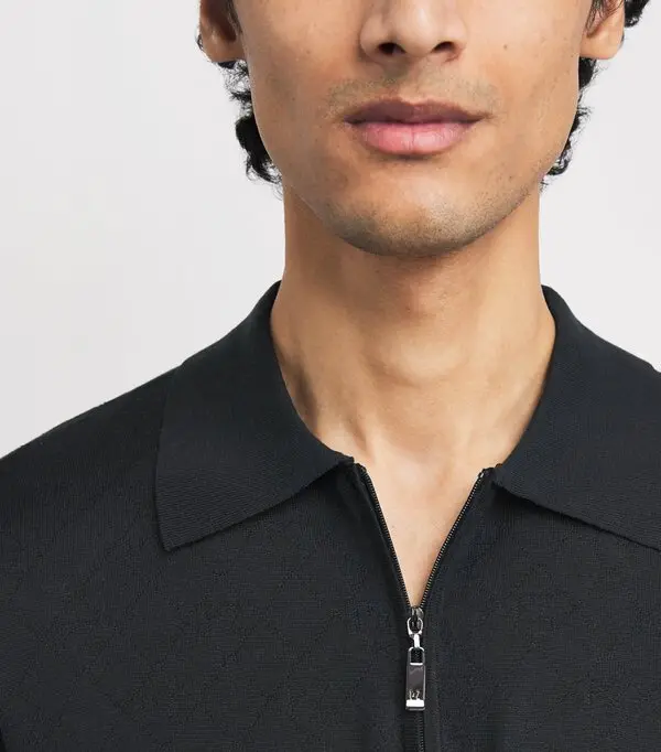 Pal Zileri Silk-cotton Monogram Polo Shirt