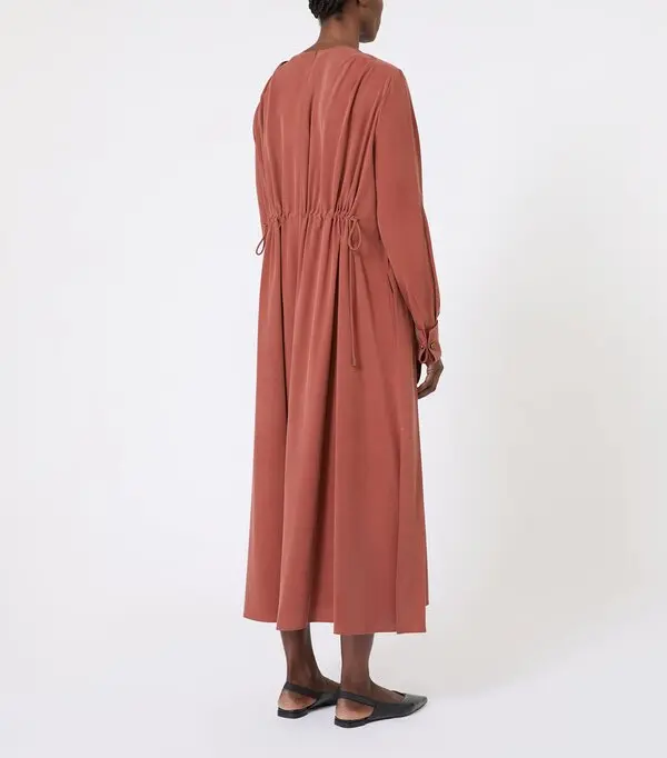 Max Mara Silk Midi Dress - Brown
