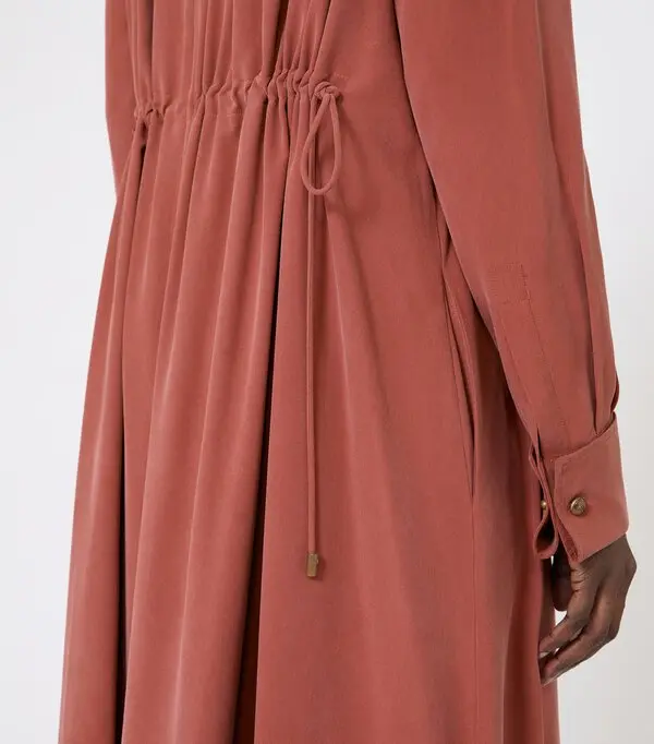 Max Mara Silk Midi Dress - Brown