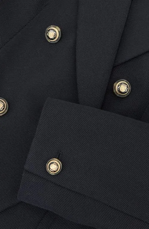 REISS Gigi Double-breasted Wool-blend Cutaway Blazer