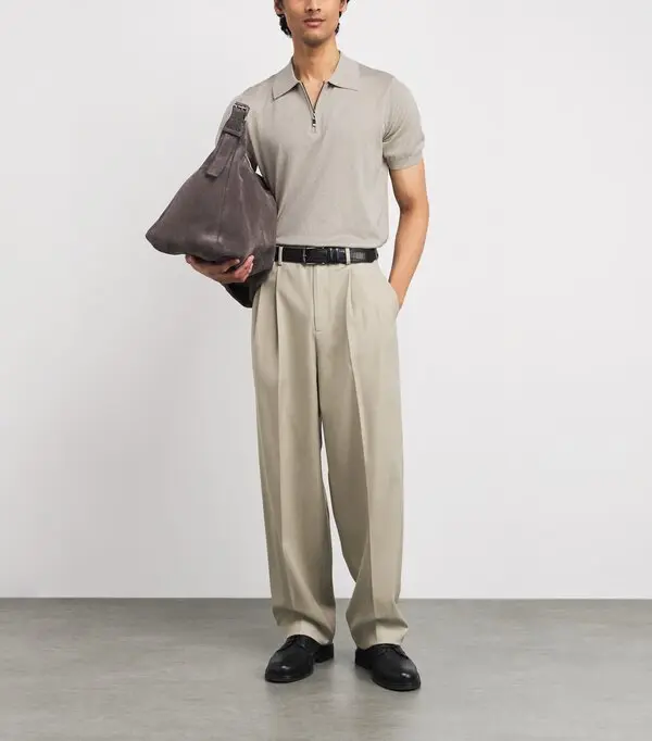 Pal Zileri Silk-cotton Zip Polo Shirt