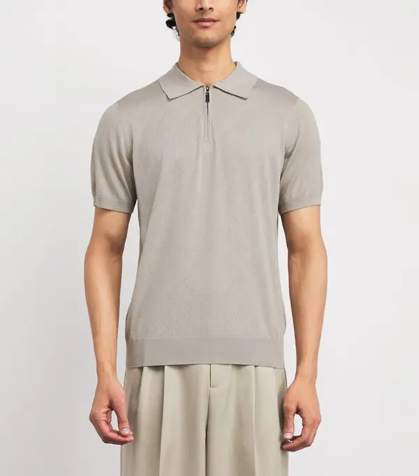 Pal Zileri Silk-cotton Zip Polo Shirt