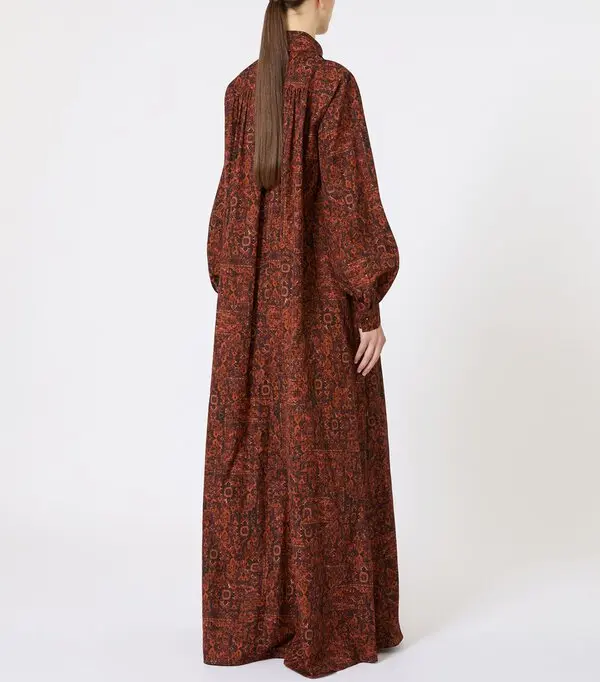 Max Mara Cotton Printed Kaftan Maxi Dress