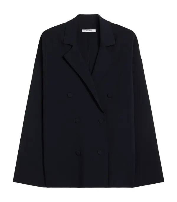 Max Mara Knit Double-breasted Blazer - Blue