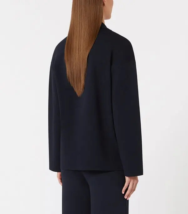 Max Mara Knit Double-breasted Blazer - Blue