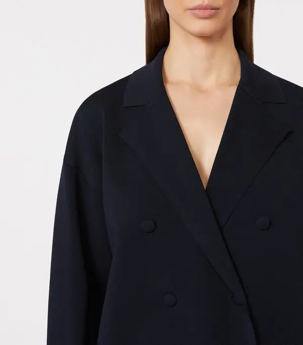 Max Mara Knit Double-breasted Blazer - Blue