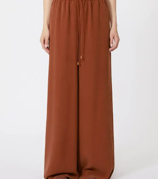 Max Mara Silk Wide-leg Trousers - Brown