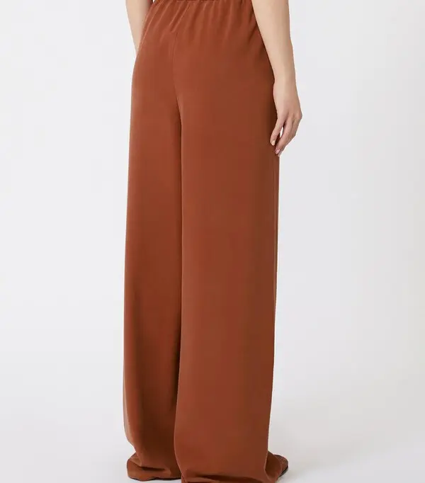 Max Mara Silk Wide-leg Trousers - Brown
