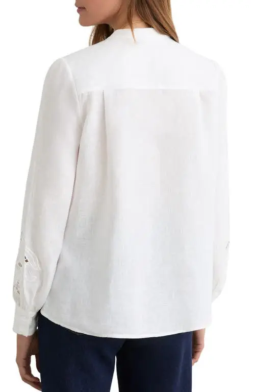 REISS Ida Pleated Linen Shirt