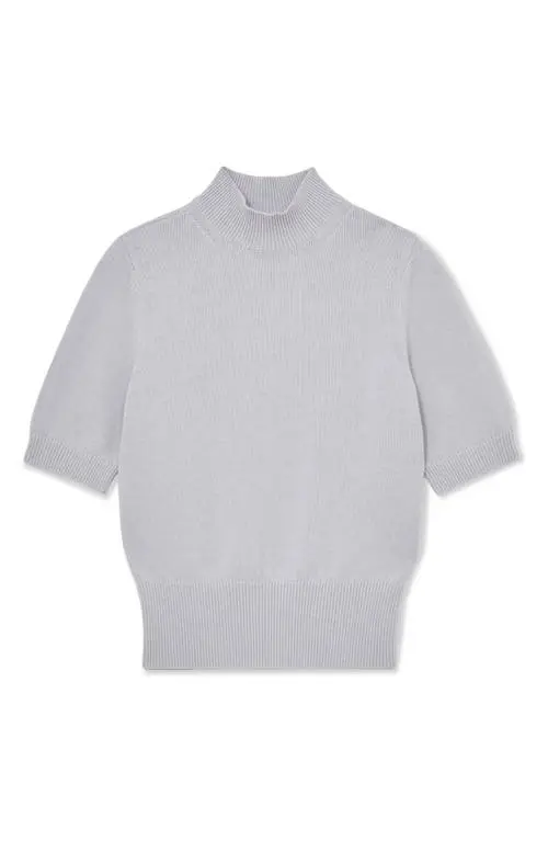 REISS Aria Mock Neck Cotton & Wool Sweater - Grey