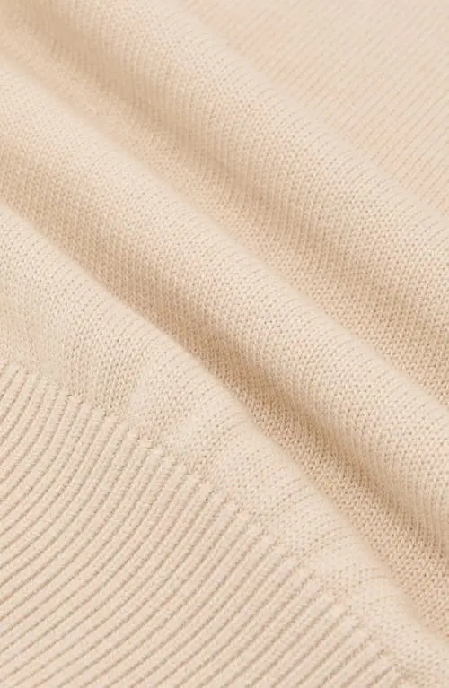 REISS Cotton & Wool Mock Neck Sweater - Neutral