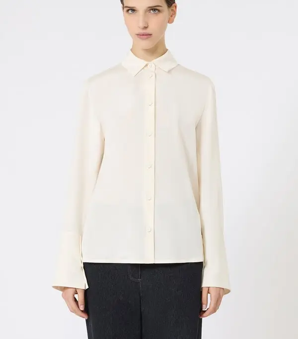 Max Mara Silk-blend Button-down Shirt