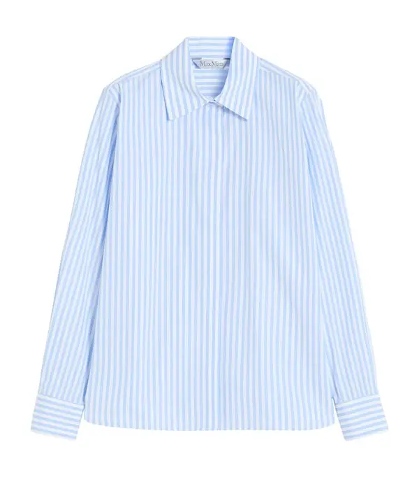 Max Mara Cotton Striped Shirt - Blue