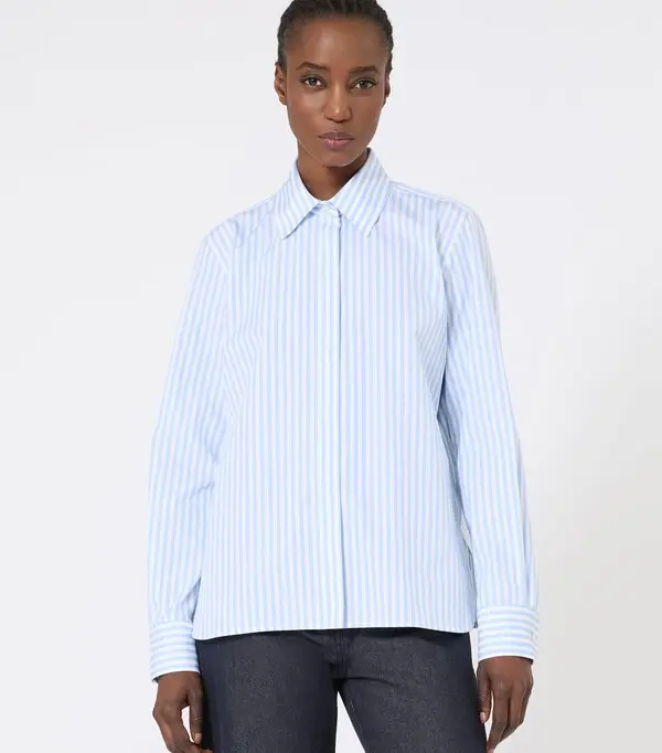 Max Mara Cotton Striped Shirt - Blue