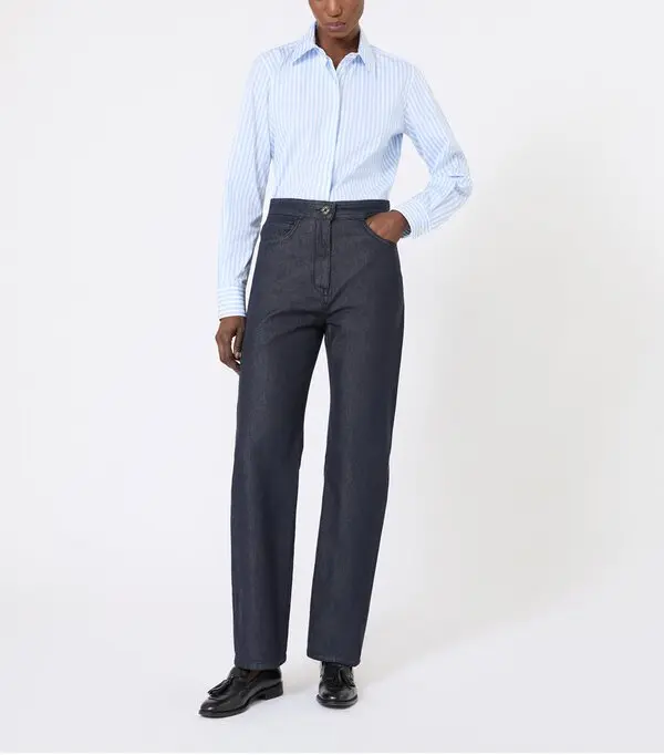Max Mara Cotton Striped Shirt - Blue