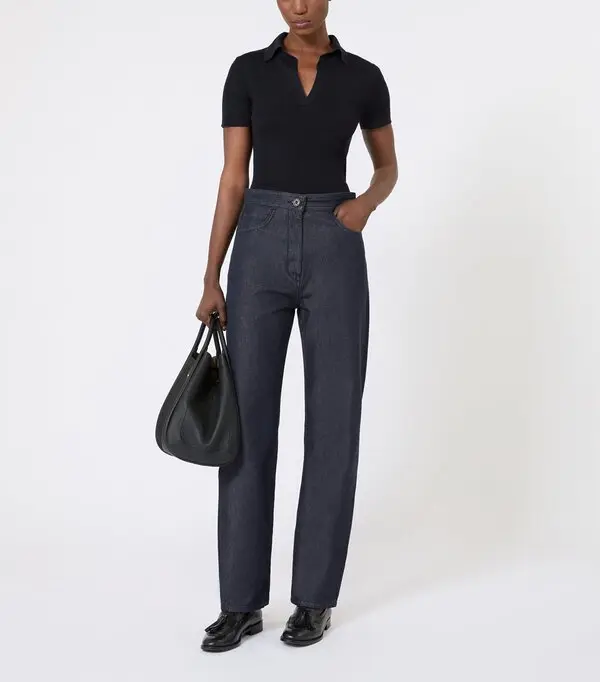 Max Mara Wool Rib Knit Top - Blue