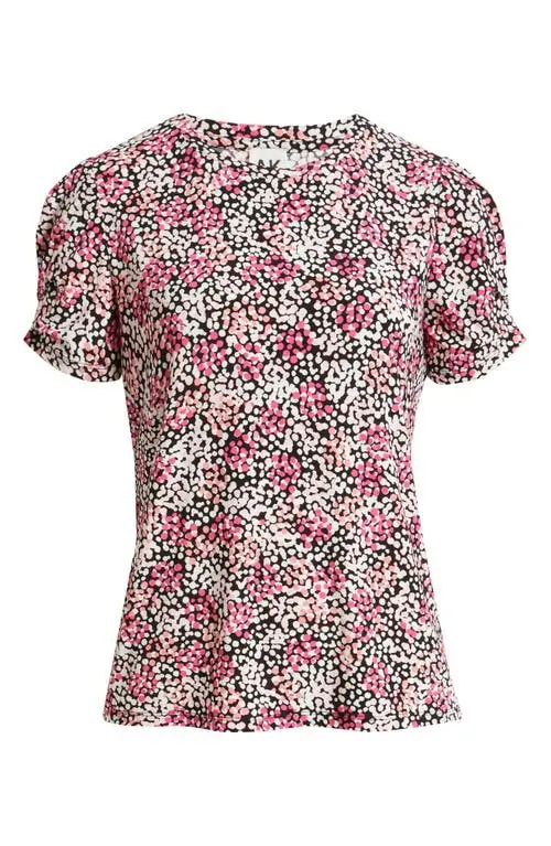 Anne Klein Printed Pleat Short Sleeve Top