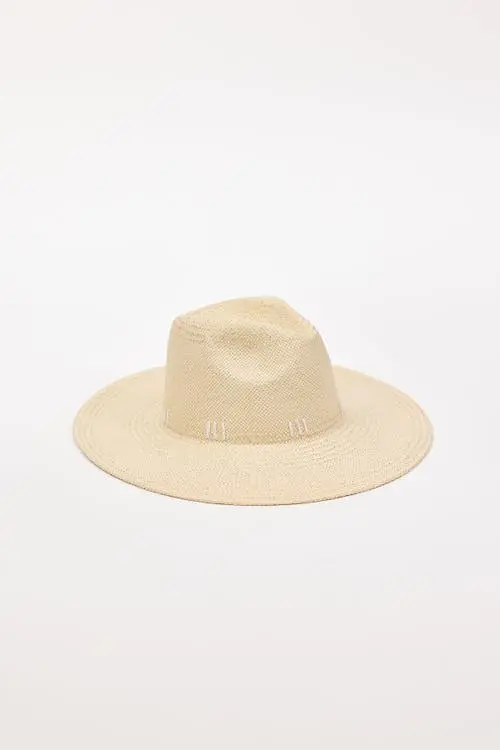 Hat Attack Stitched Packable Hat - Natural/white