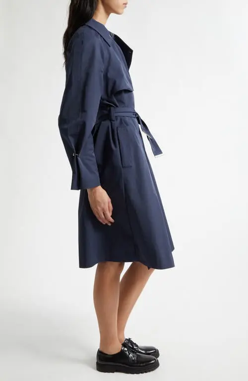 Emporio Armani Metal Tip Sash Trench Coat - Navy