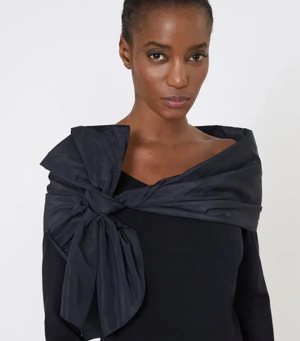 Max Mara Wool-blend Top With Bow Detail - Blue