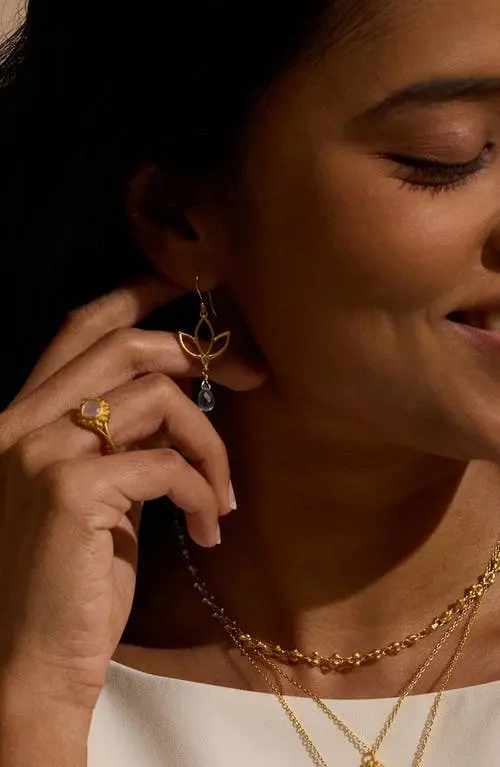 SATYA JEWELRY Lotus Drop Earrings