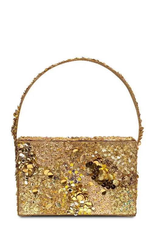 SIMITRI Sequin Embellished Box Clutch - Golden Ember