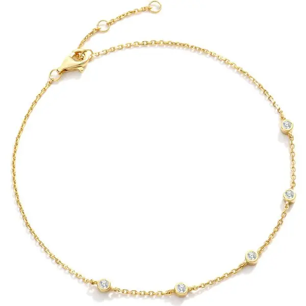 MINT & LILY Bezel Set Cubic Zirconia Bracelet - 18k Gold Vermeil