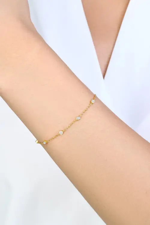 MINT & LILY Bezel-set Cubic Zirconia Bracelet - Sterling Silver
