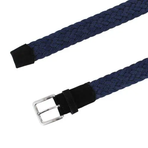 Trafalgar Apollo Italian Braided Suede Belt - Navy