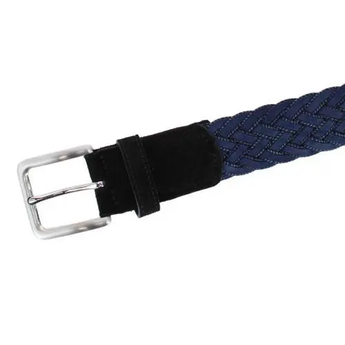 Trafalgar Apollo Italian Braided Suede Belt - Navy