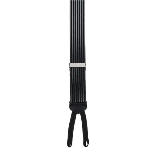 Trafalgar Voltaire Chalk Stripe Elastic Formal End Suspenders - Black