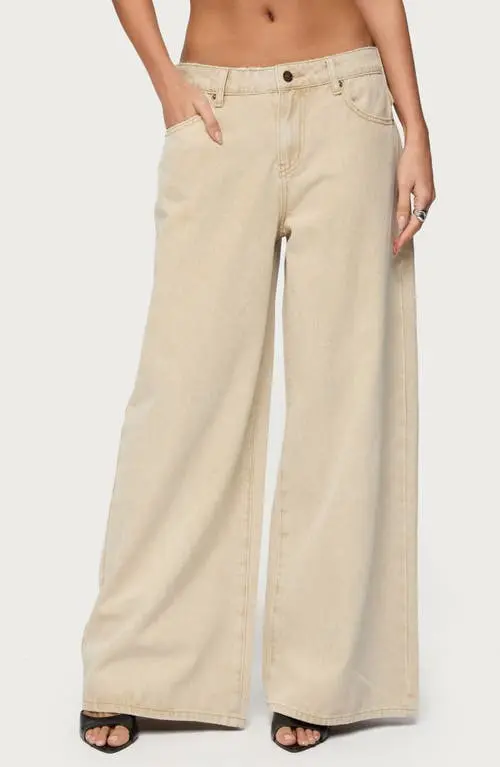 EDIKTED Button Strap Baggy Wide Leg Jeans