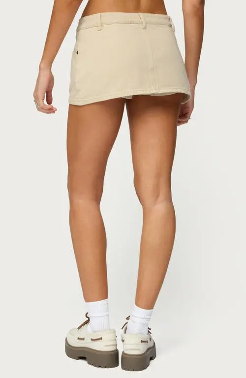 EDIKTED Denim Skort - Beige