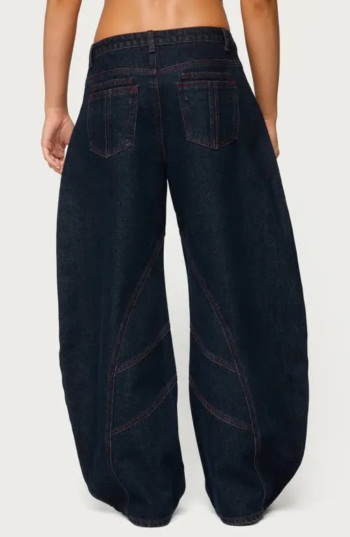 EDIKTED Double Pocket Low-rise Barrel Leg Jeans