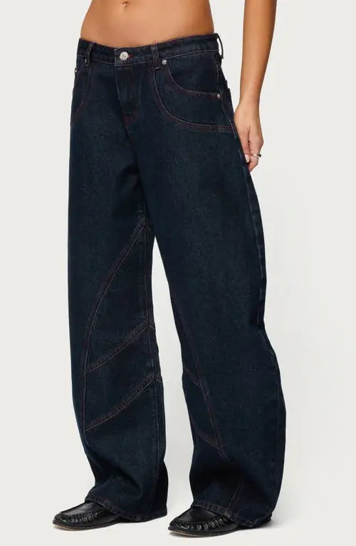 EDIKTED Double Pocket Low-rise Barrel Leg Jeans