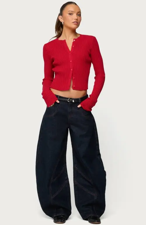 EDIKTED Double Pocket Low-rise Barrel Leg Jeans