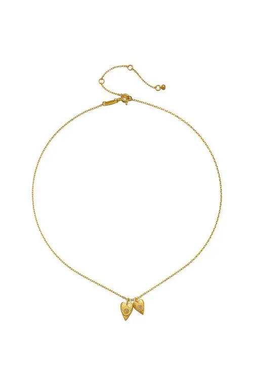 SATYA JEWELRY White Topaz Lotus Heart Necklace