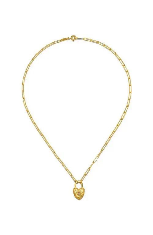 SATYA JEWELRY Love Everlasting Padlock Heart Necklace