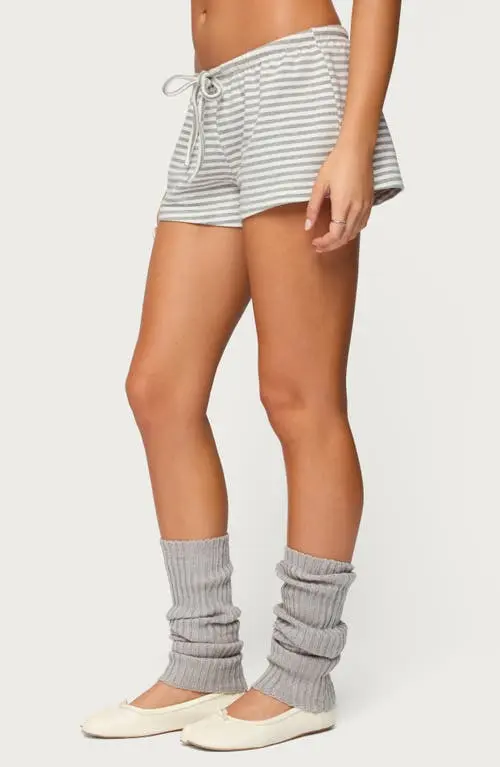 EDIKTED Jainee Striped Drawstring Shorts - Gray-melange