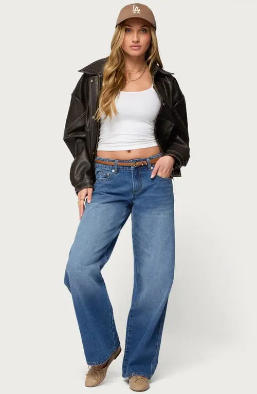 EDIKTED Lauryn Low Rise Wide Leg Jeans