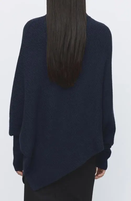 Mango Asymmetric Turtleneck Sweater - Navy