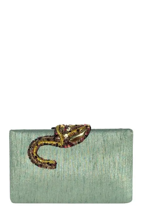 SIMITRI Raaka Hand-embroidered Clutch - Sage