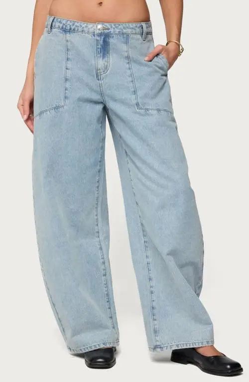 EDIKTED Jolie Low Rise Barrel Leg Jeans