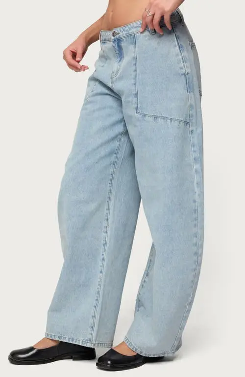 EDIKTED Jolie Low Rise Barrel Leg Jeans