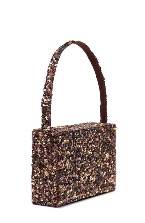 SIMITRI Sequin Box Clutch - Cocoa