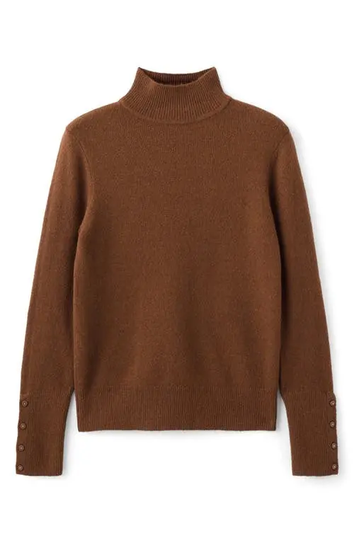 Mango Button Cuff Turtleneck Sweater