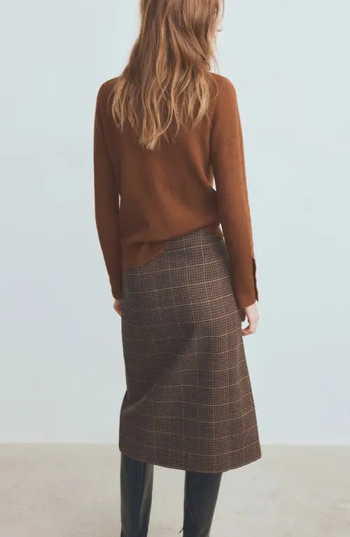 Mango Button Cuff Turtleneck Sweater